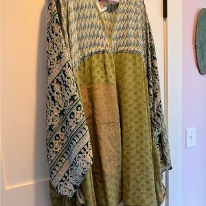 Kantha Bae | Dresses | Kantha Bae Nwt Silk Bohemian Green And Blue ...
